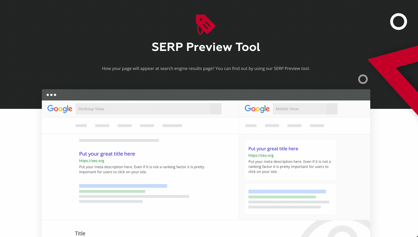 SERP Preview Tool to Simulate SERP | Zeo
